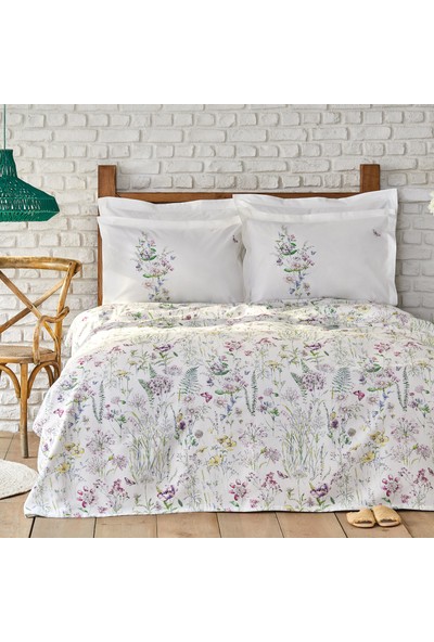 Sarah Anderson Elizia Lila Pamuk Çift Kişilik Pike Yastık Set