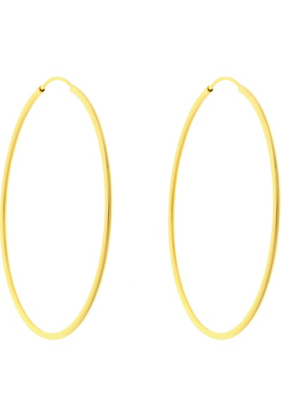 Moom Mücevherat Kadın 14 Ayar Altın 4.5 cm Büyük Boy Halka Küpe Moom Mücevherat Kadın 14 Ayar Altın 4.5 cm Büyük Boy Halka Küpe