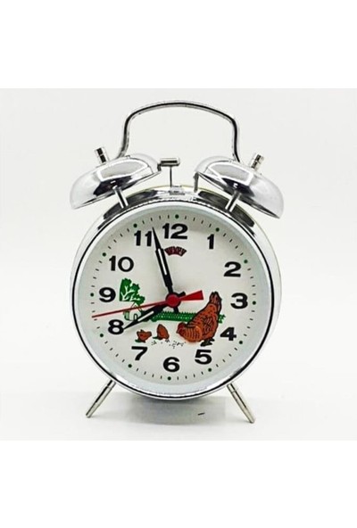 Cosmonis Nostaljik Kurmalı Metal Tavuk Çalar Saat Küçük