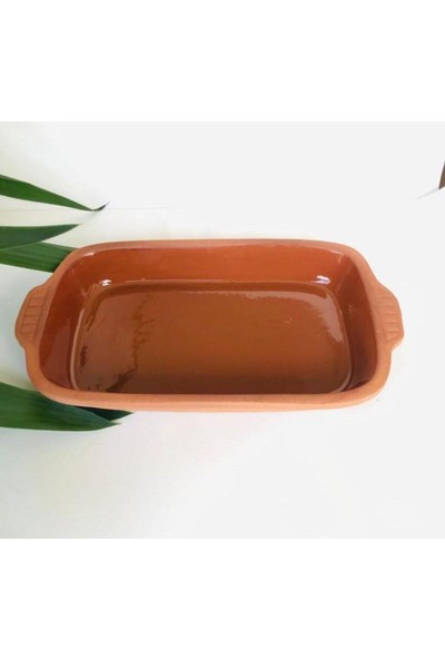 E-Koc Ticaret Güveç Kare Sırlı Toprak Tepsi 30 x 22 cm