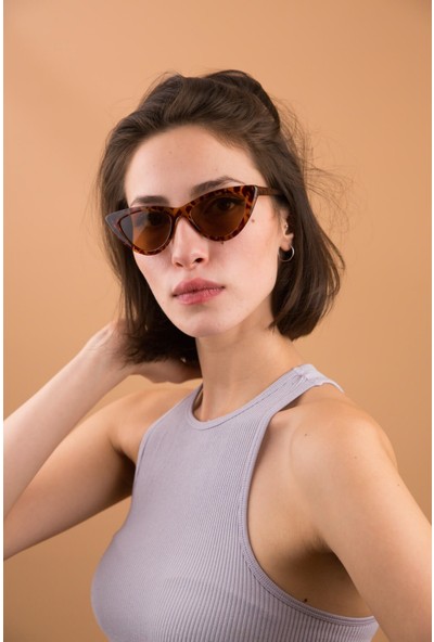 Bilge Karga BK1724 Cat Eye Classic Leopard Kadın Güneş Gözlüğü