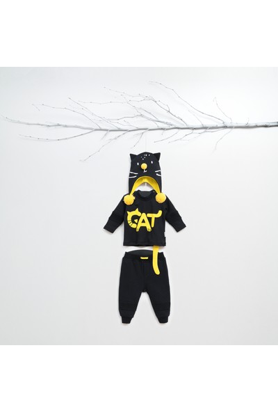Wogi Cat 3 Lü Sweat Set-Siyah Wogi Cat 3 Lü Sweat Set-Siyah