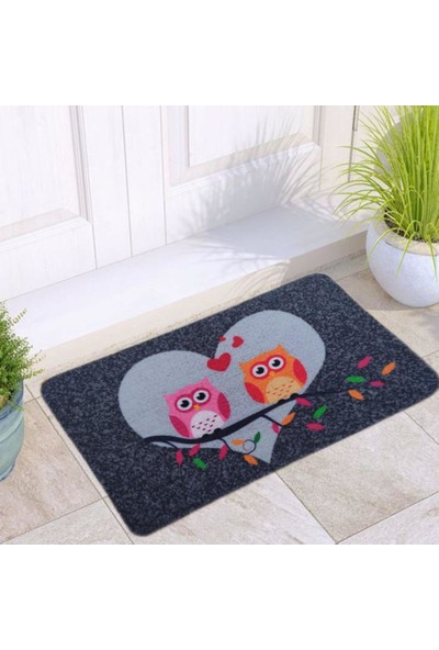 Giz Home Boyalı/megan Kapı Paspası 40X60 Gri Çift Baykuş Giz Home Boyalı/megan Kapı Paspası 40X60 Gri Çift Baykuş