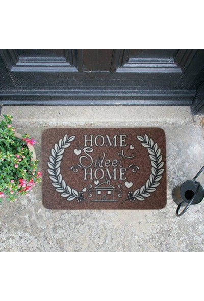 Giz Home Boyalı/megan Kapı Paspası 40X60 Kahve Home Sweet Home Giz Home Boyalı/megan Kapı Paspası 40X60 Kahve Home Sweet Home