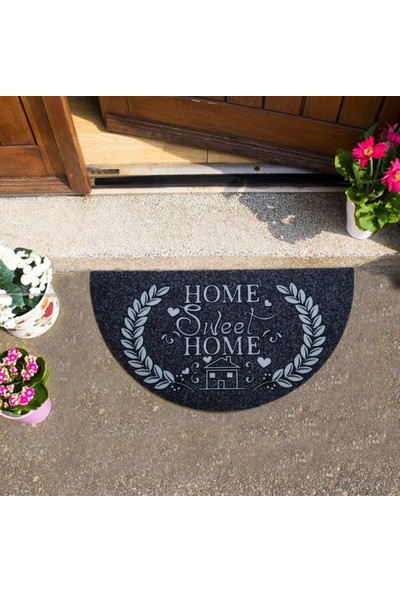 Giz Home Boyalı/megan Kapı Paspası 40X75 Yarımay Gri Home Sweet Home Giz Home Boyalı/megan Kapı Paspası 40X75 Yarımay Gri Home Sweet Home