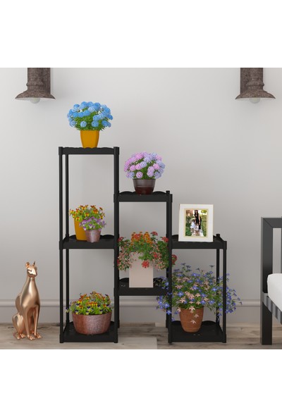Moniev Işıl 7 Raflı Dekoratif Çiçeklik Saksı Standı