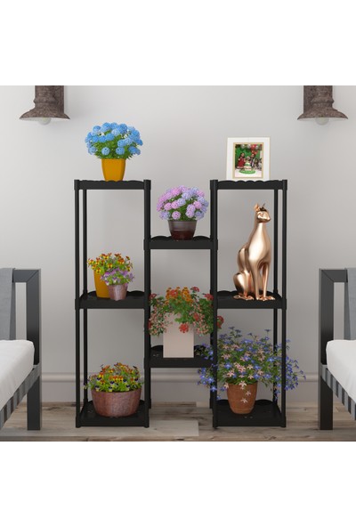 Moniev Işıl 8 Raflı Dekoratif Çiçeklik Saksı Standı