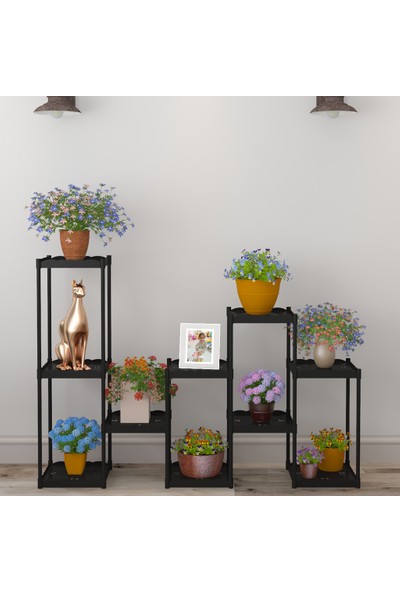 Moniev Işıl 10 Raflı Dekoratif Çiçeklik Saksı Standı