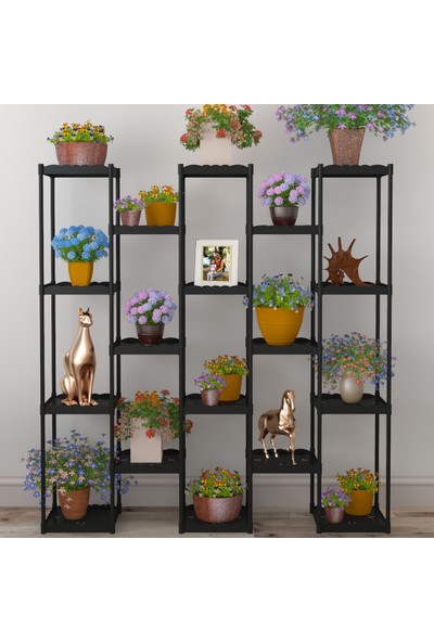 Moniev Işıl 18 Raflı Dekoratif Çiçeklik Saksı Standı