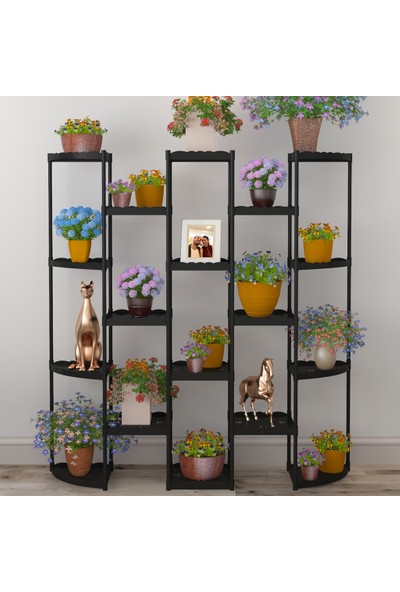 Moniev Işıl 18 Raflı Dekoratif Çiçeklik Saksı Standı