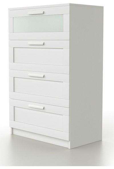 Dekorex SFR-102-C-BEYAZ Dört Çekmeceli Şifonyer Dekorex SFR-102-C-BEYAZ Dört Çekmeceli Şifonyer