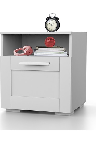 Dekorex KMD-102-BEYAZ Tek Çekmeceli Komodin