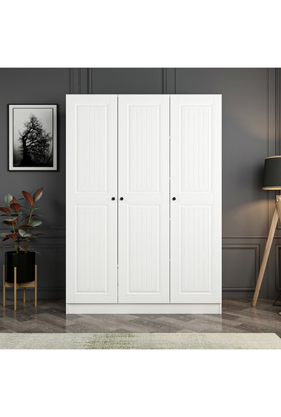 Minar Kale 190 cm 3 Mebran Kapaklı 2ç Dolap - Beyaz Minar Kale 190 cm 3 Mebran Kapaklı 2ç Dolap - Beyaz