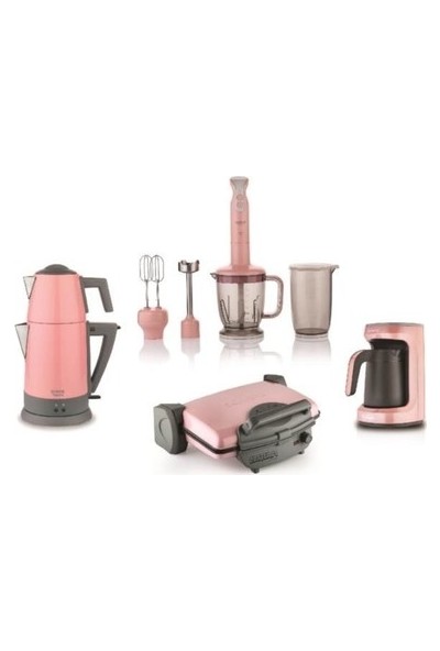 Schafer Kea Elektro Mega 4'lü Çeyiz Seti - Pembe o