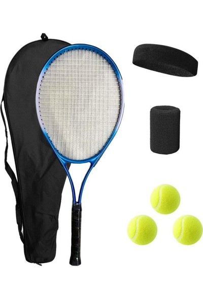 Liggo Yetişkin Kort Tenis Raketi 3 Top Çanta Bileklik Saç Bandı Seti Liggo Yetişkin Kort Tenis Raketi 3 Top Çanta Bileklik Saç Bandı Seti