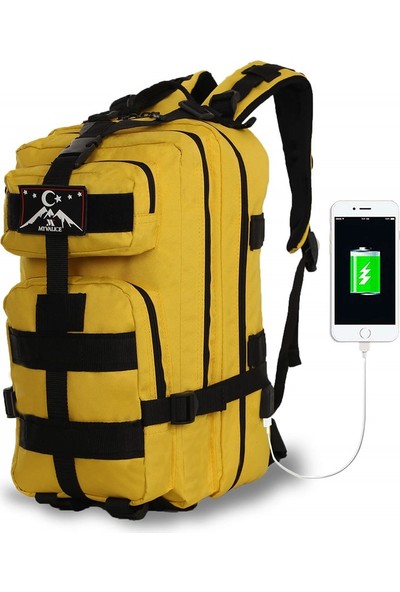 My Valice Smart Bag Army 30 Lt USB Şarj Girişli Outdoor Dağcı Sırt Çantası Sarı My Valice Smart Bag Army 30 Lt USB Şarj Girişli Outdoor Dağcı Sırt Çantası Sarı