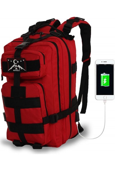 My Valice Smart Bag Army 30 Lt USB Şarj Girişli Outdoor Dağcı Sırt Çantası Kırmızı My Valice Smart Bag Army 30 Lt USB Şarj Girişli Outdoor Dağcı Sırt Çantası Kırmızı
