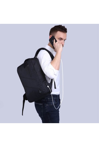 My Valice Smart Bag USB Şarj Girişli Akıllı Sırt Çantası 1209 Siyah