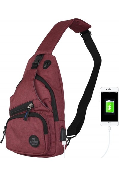 My Valice Smart Bag Usb'li Çapraz Göğüs Çantası 1503 Bordo My Valice Smart Bag Usb'li Çapraz Göğüs Çantası 1503 Bordo