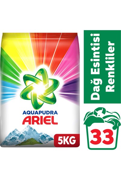 Ariel 5 kg Toz Çamaşır Deterjanı Dağ Esintisi Renkliler Ariel 5 kg Toz Çamaşır Deterjanı Dağ Esintisi Renkliler