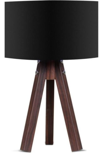 Mirsa Siyah Finlin Başlık Kahve Ayaklı Abajur Mirsa Siyah Finlin Başlık Kahve Ayaklı Abajur