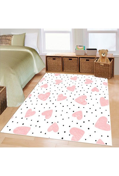 Jungle Halı Kalpli JP145 Çocuk Odası Halısı