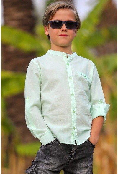 Jack Lions Erkek Çocuk Gömlek Basic Fıstık Yeşili (5-14 Yaş)