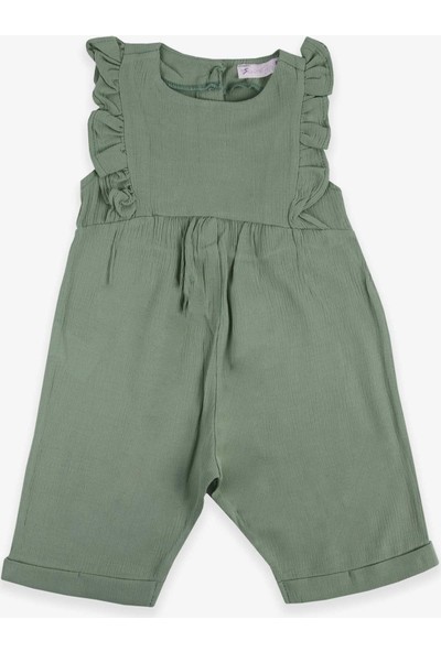 Escabel Kız Çocuk Tulum Fırfırlı Yeşil (1-4 Yaş)