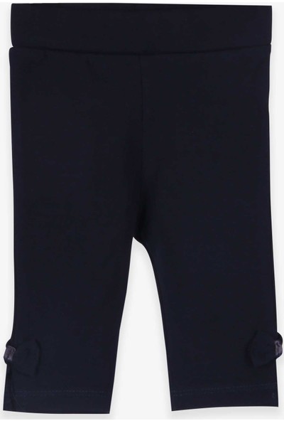 Breeze Kız Çocuk Kapri Tayt Paçası Fiyonk ve Yırtmaçlı Lacivert (1.5-9 Yaş)