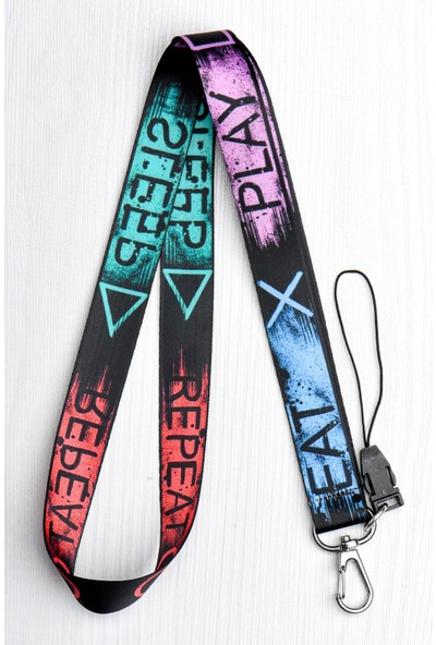 Apptakı Gamer Oyuncu Ye Oyna Uyu Tekrar Et Yaka Kartı Boyun Ipi Telefon Askısı ASK0061 Apptakı Gamer Oyuncu Ye Oyna Uyu Tekrar Et Yaka Kartı Boyun Ipi Telefon Askısı ASK0061