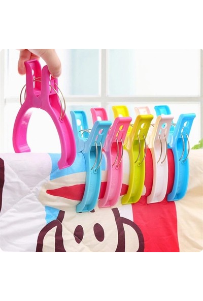 İtc Store 4lü Plaj Havlusu Şezlong Sabitleyici Halı Asma Mandalı Havlu Tutucu