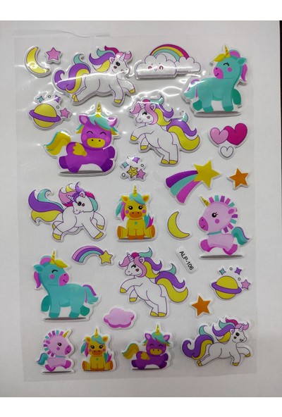Asel Unicorn Sticker A4 ALP106 Asel Unicorn Sticker A4 ALP106