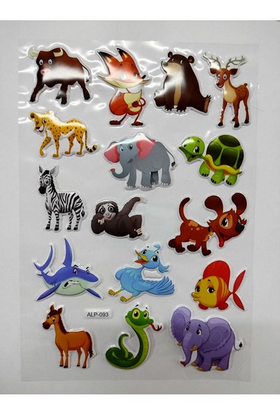 Asel Hayvanlar Kabartmalı Sticker A4 ALP093 Asel Hayvanlar Kabartmalı Sticker A4 ALP093