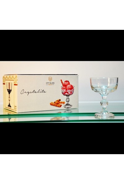 City Glass 6'lı Ayaklı Cam Dondurmalık City Glass 6'lı Ayaklı Cam Dondurmalık