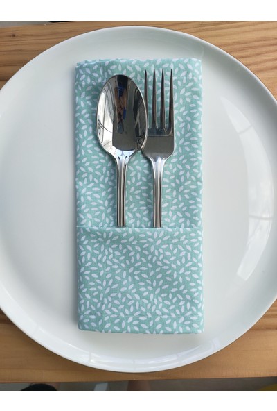 Pitipiti 6'lı Mint Buğday Yaprakları 40 x 40 cm Poplin Peçete