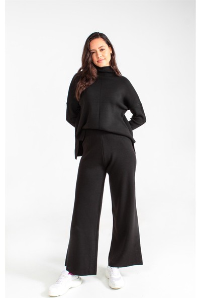 Collezione Siyah Kadın Örme Pantolon
