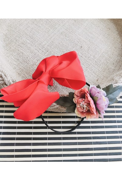 Yeşim Aksesuar Kadın Kırmızı Lohusa Tacı, Hamile Lohusa Tacı Fiyonklu Taç