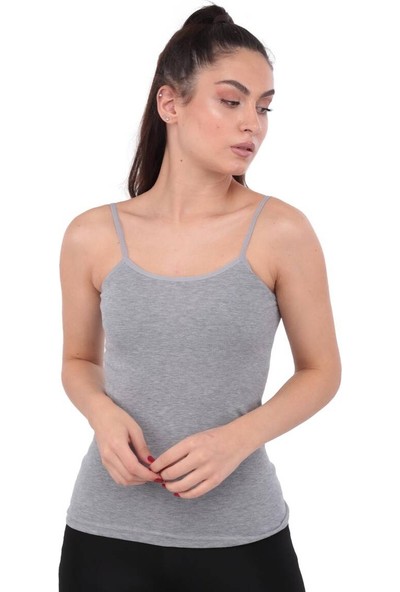 Tutku Ribana Ip Askılı Kadın Atlet 135 | Gri