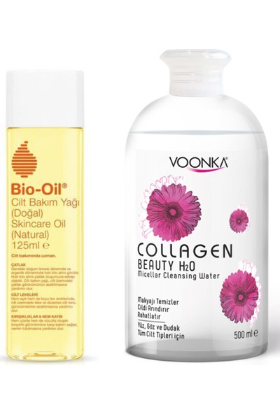 Bio-Oil Vegan Cilt Bakım Yağı 125ML + Voonka Beauty Collagen H2O Makyaj Temizleme Suyu 500 ml Bio-Oil Vegan Cilt Bakım Yağı 125ML + Voonka Beauty Collagen H2O Makyaj Temizleme Suyu 500 ml