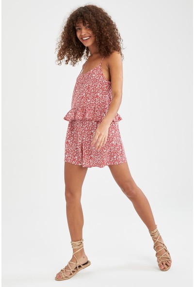 Defacto Çiçek Desenli Relax Fit Mini Şort T2727AZ21SM Defacto Çiçek Desenli Relax Fit Mini Şort T2727AZ21SM