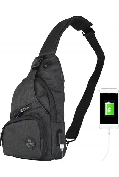 My Valice Smart Bag Usb'li Çapraz Göğüs Çantası 1503 Siyah My Valice Smart Bag Usb'li Çapraz Göğüs Çantası 1503 Siyah