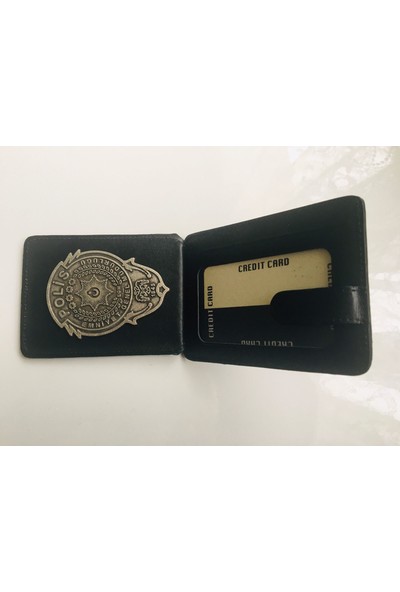 Merit Collection Polis Rozetli Deri Kartlık Merit Collection Polis Rozetli Deri Kartlık