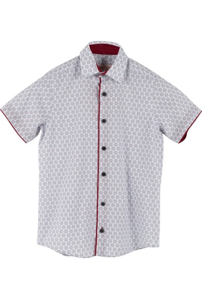 Silversun Silversunkids | Erkek Genç Beyaz Renkli Desenli Kısa Kollu Dokuma Gömlek | Gc 316242 Silversun Silversunkids | Erkek Genç Beyaz Renkli Desenli Kısa Kollu Dokuma Gömlek | Gc 316242