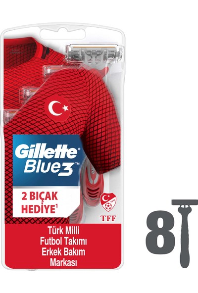 Gillette Blue3 8'li Milli Takım Özel Paketi Tıraş Bıçağı Gillette Blue3 8'li Milli Takım Özel Paketi Tıraş Bıçağı