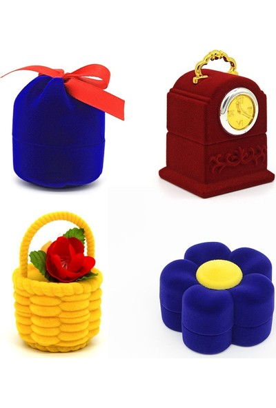 Metro Kuyumculuk Malzemeleri Papatya,saat Kulesi, Sepet, Kese Yüzük Kutusu, Şekilli Yüzük Kutusu