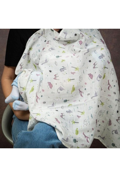 Milly&Molly Dinosaurio Emzirme Örtüsü