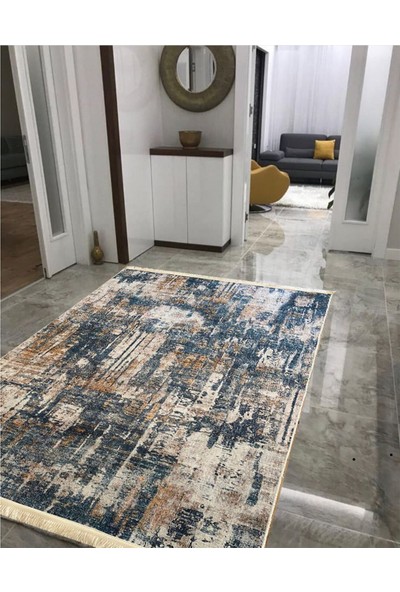 STY Home Retro Kaymaz Tabanlı Yıkanabilir Halı Kilim Yolluk Dijital Baskı Mavi42 STY Home Retro Kaymaz Tabanlı Yıkanabilir Halı Kilim Yolluk Dijital Baskı Mavi42