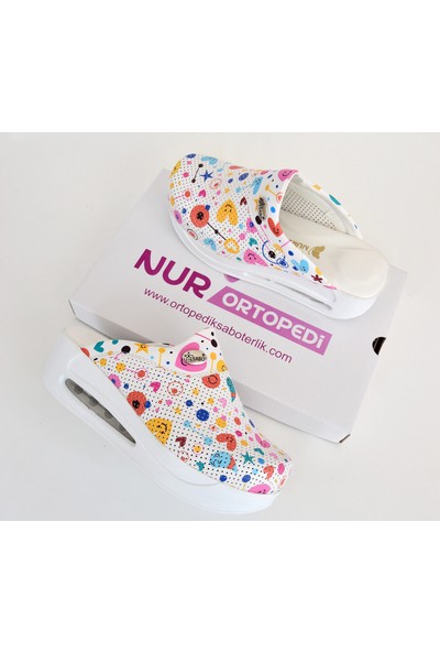Nur Ortopedi Mutluluk Temalı Kapalı Airmax Bayan Sabo Terlik