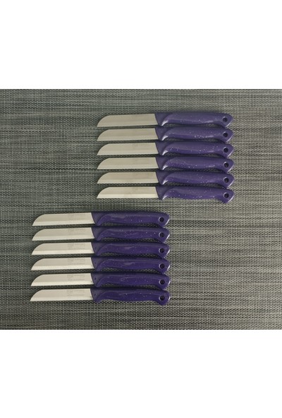 Solingen Meyve Bıçağı 12'li Simli Mor Solingen Meyve Bıçağı 12'li Simli Mor