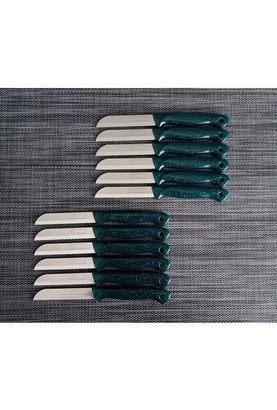 Solingen Meyve Bıçağı 12'li Simli Yeşil